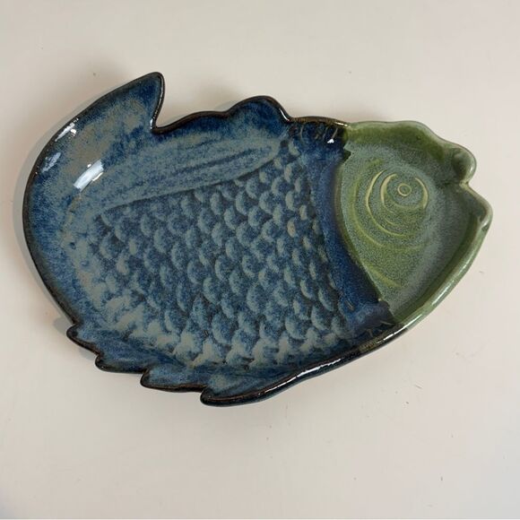 Handmade | Dining | Studio Pottery Artisan Fish Platter Signed | Poshmark